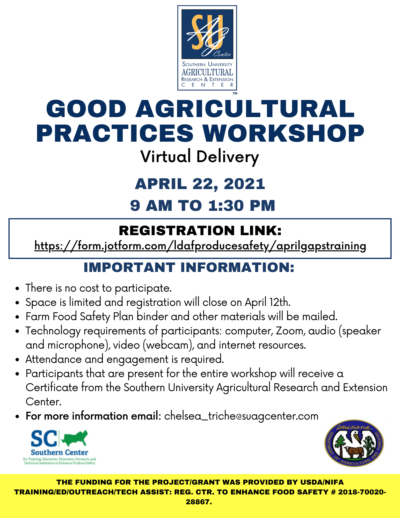 SU Ag Center set to hold a free Virtual Good Agricultural Practices ...