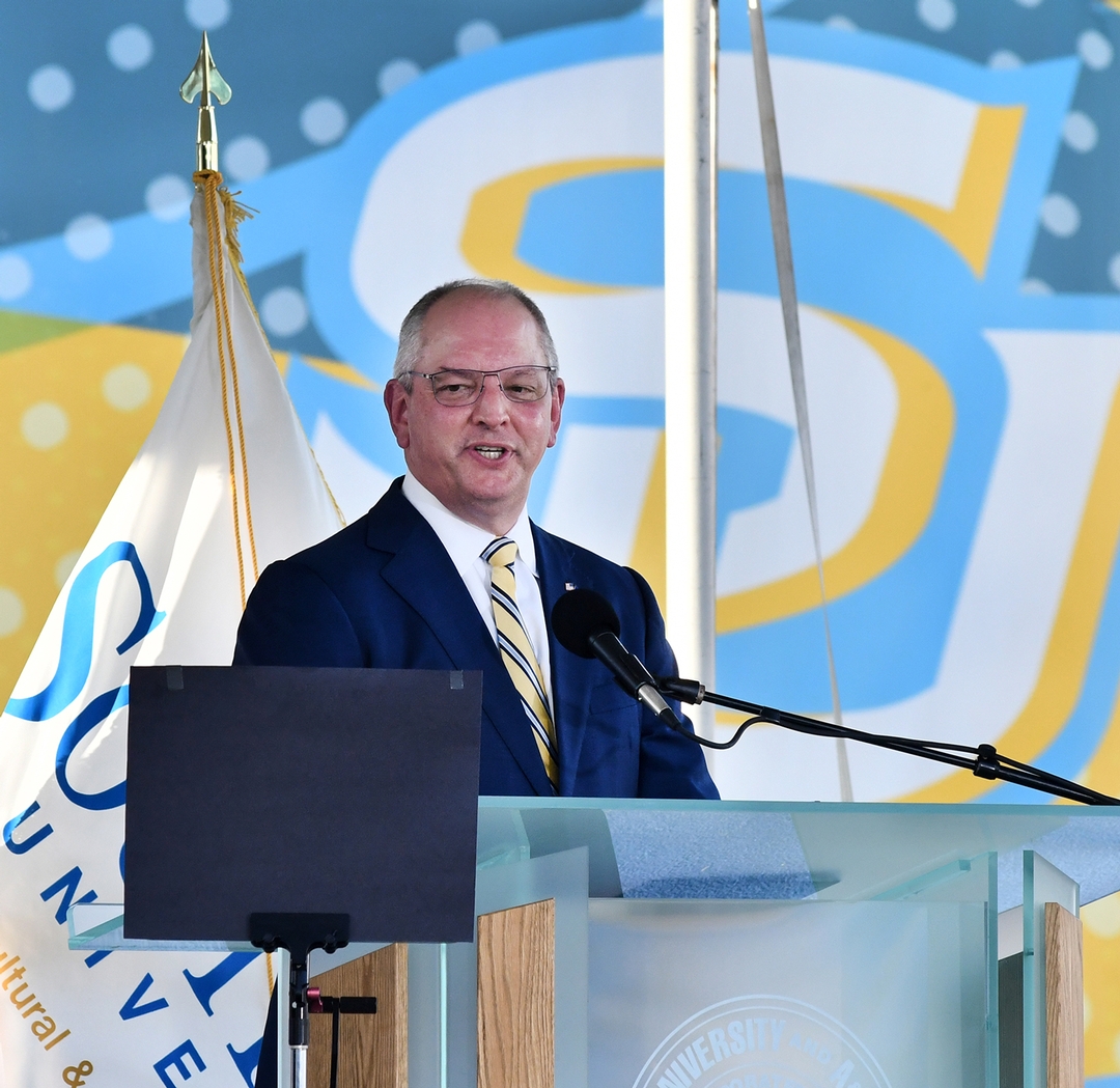 Governor Edwards delivers State of the State Address at Mumford Stadium ...